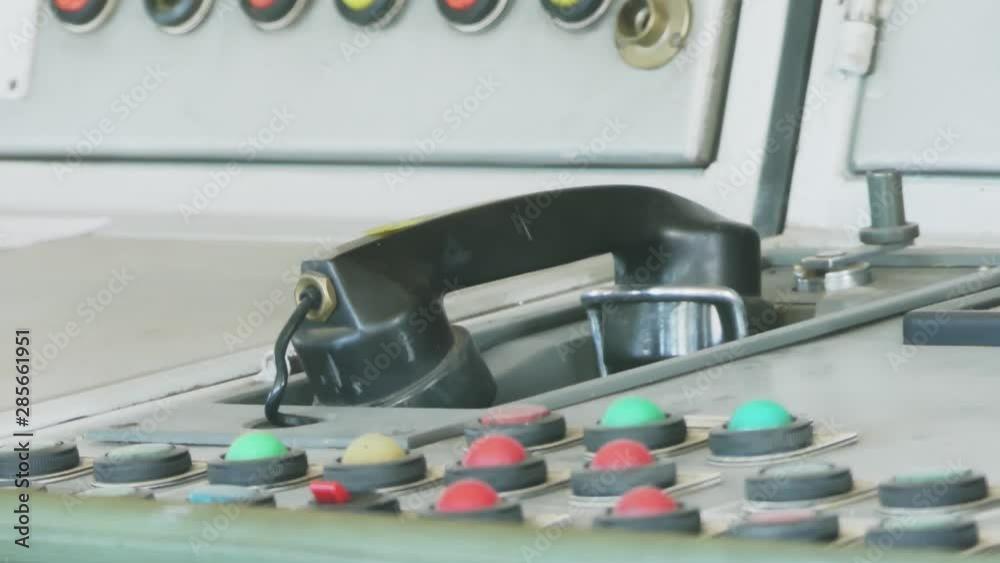 Scenes inside the control room of the bridge of a ship. Navigation ...
