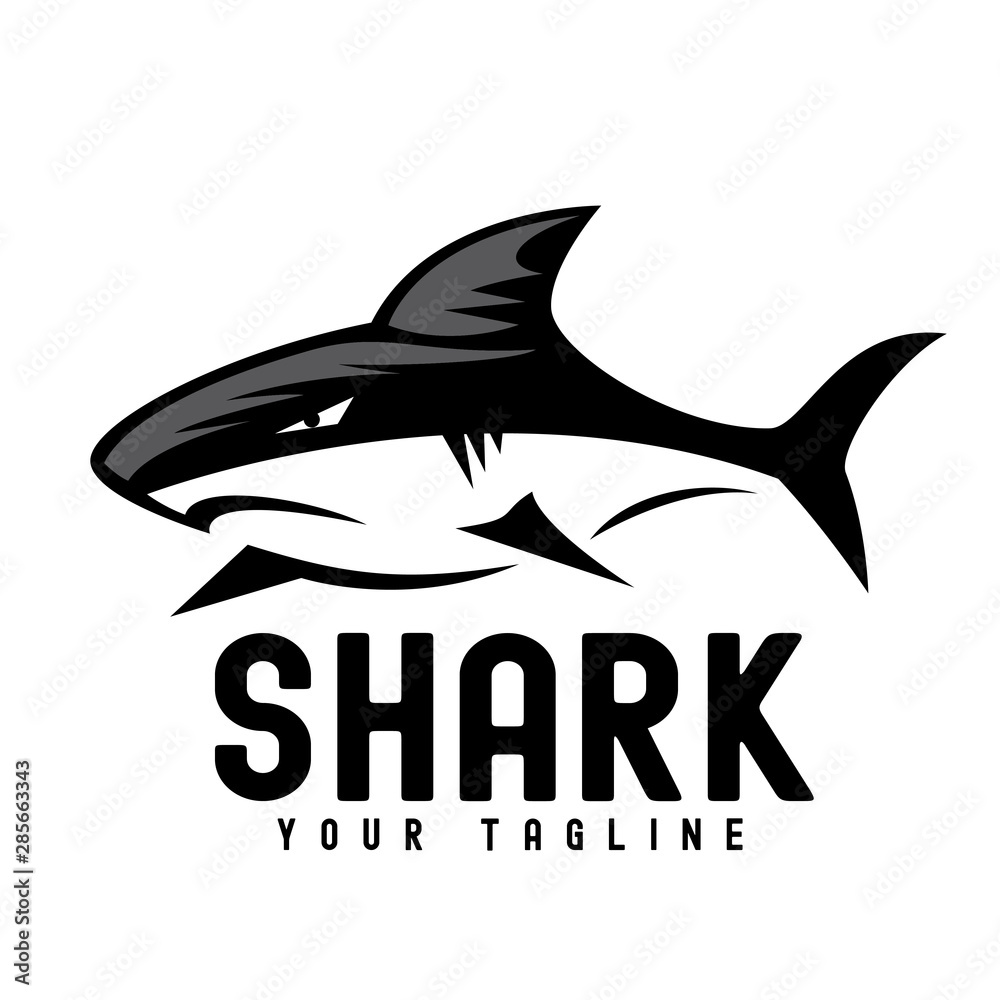 Side view shark logo design inspiration Stock Vector | Adobe Stock