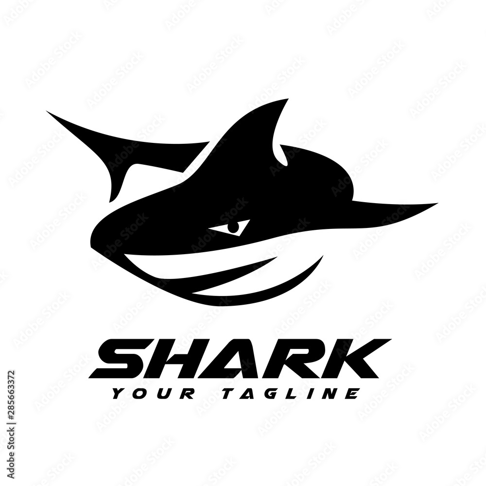 Swimming style shark logo design inspiration Stock Vector | Adobe Stock