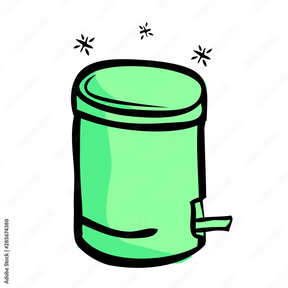 Simple Vector Light Green Hand Draw Sketch of sparkling Closed Clean ...