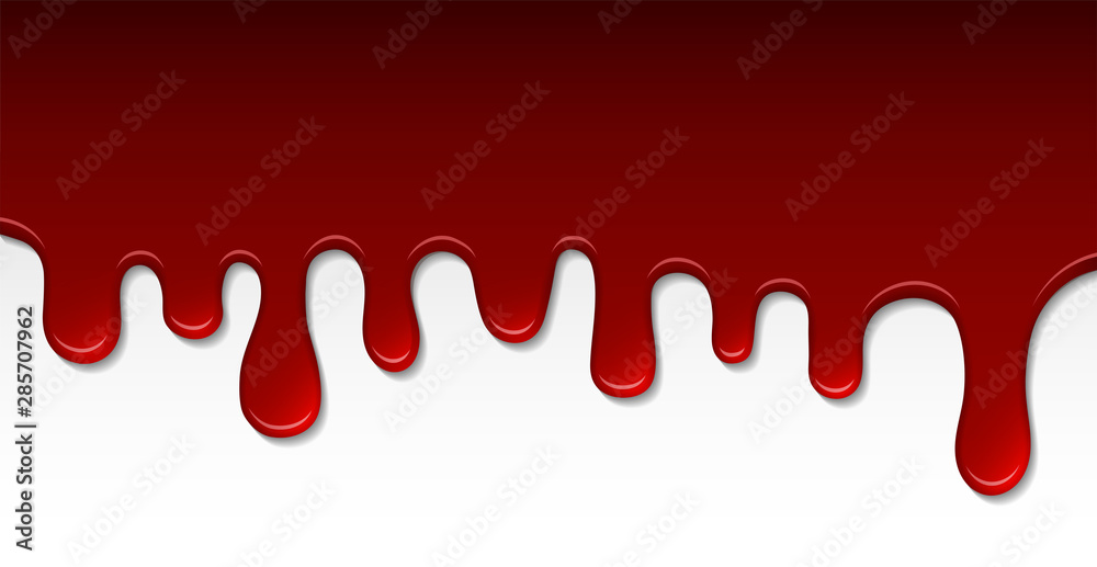 Dripping blood abstract. Flowing red liquid, dripping wet, blood decor ...