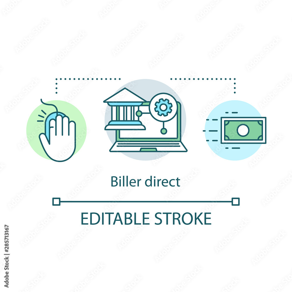 Biller direct service concept icon. Online one click transaction, quick ...