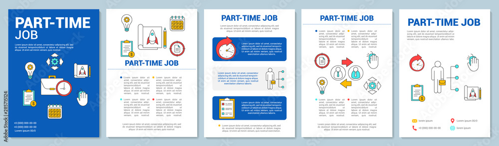 Part-time job brochure template layout. Short-term employment. Job ...