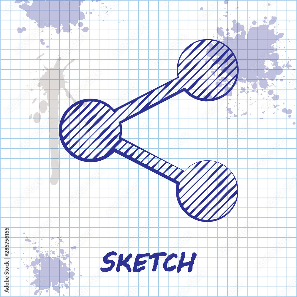 Sketch line Share icon isolated on white background. Share, sharing ...