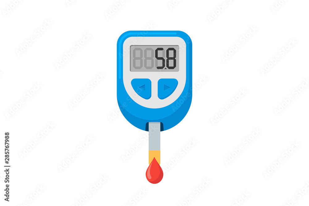 Blood glucose meter measuring sugar test control device. Electronic ...