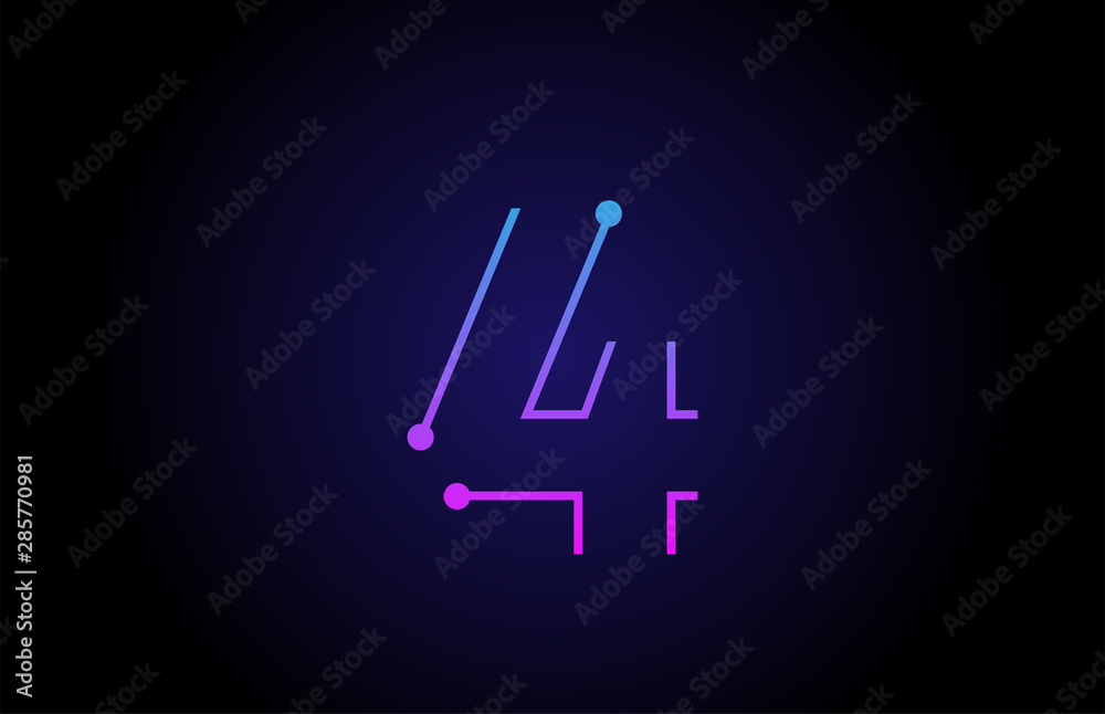 Number 4 logo icon design in pink blue colors Stock Vector | Adobe Stock