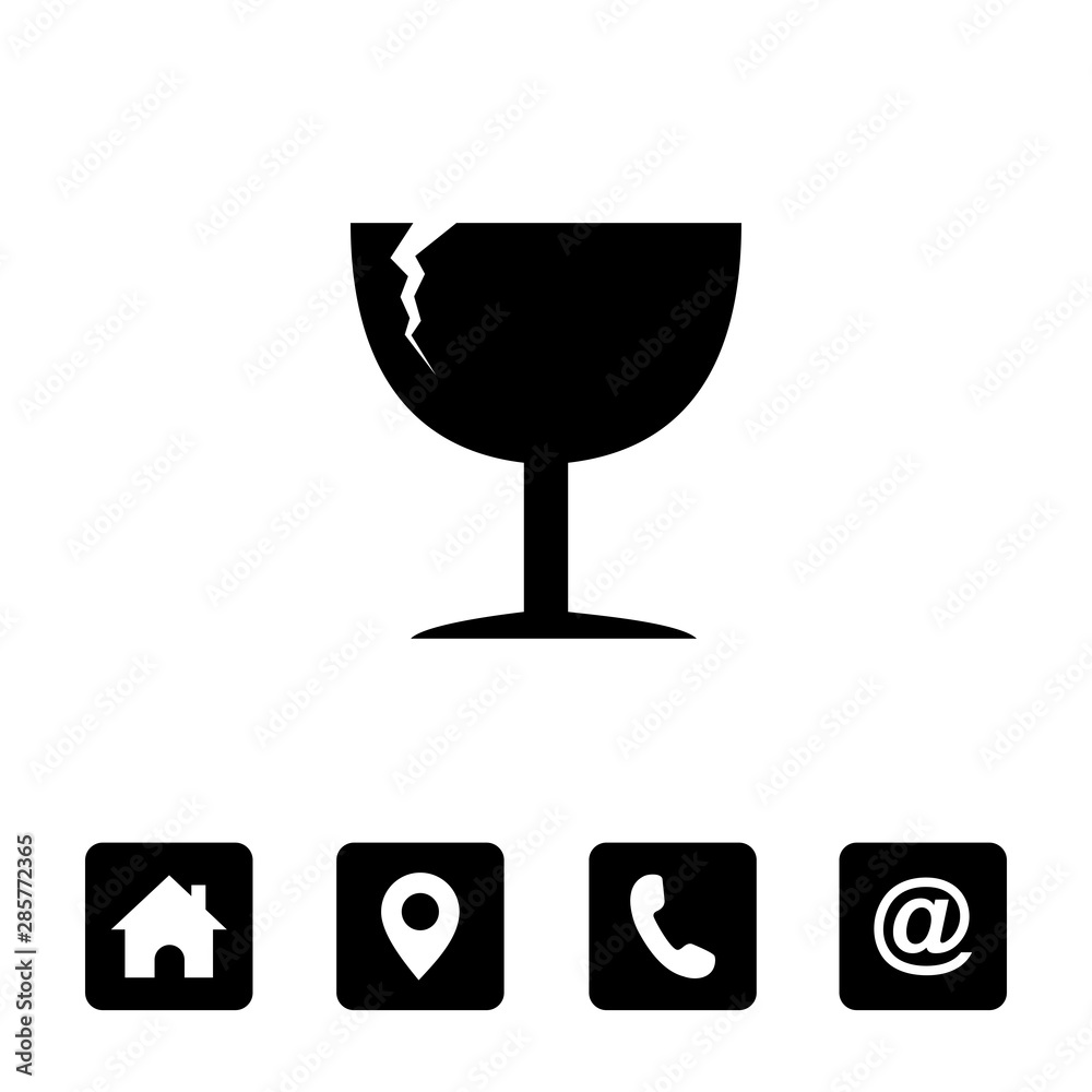 fragile icon vector, fragile Symbol vector Stock Vector | Adobe Stock