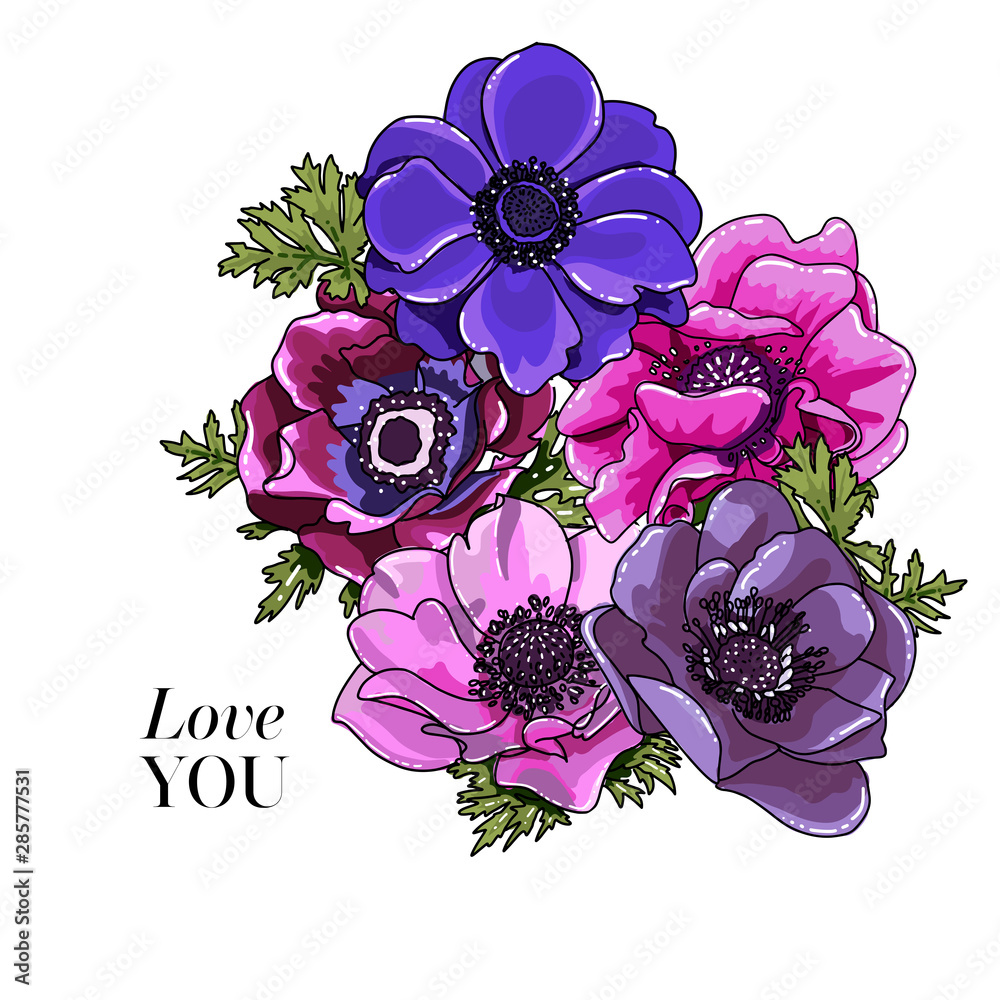 I Love You Purple Flowers