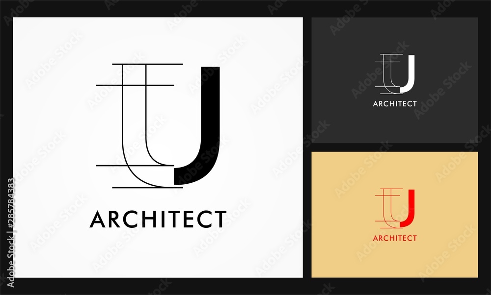 u architect vector logo Stock Vector | Adobe Stock