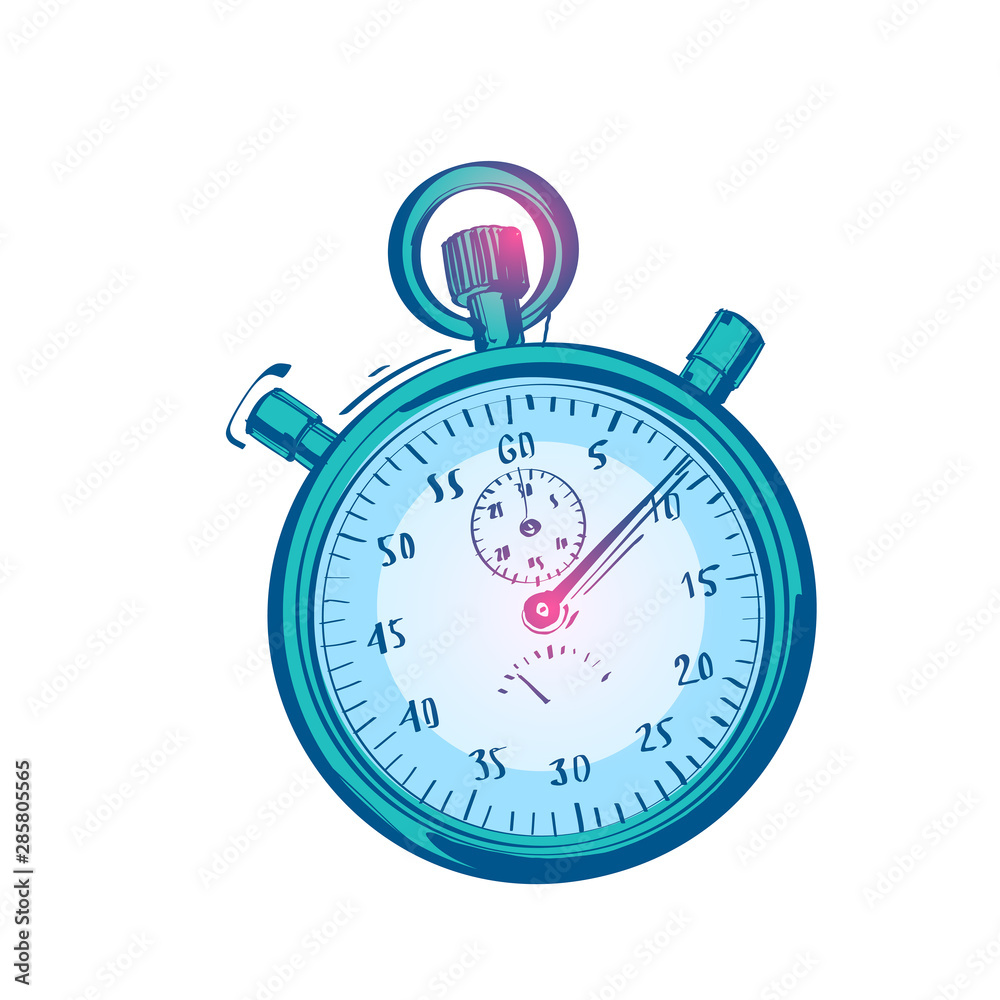 Stopwatch scetch design icon. Timer isolated on white background ...