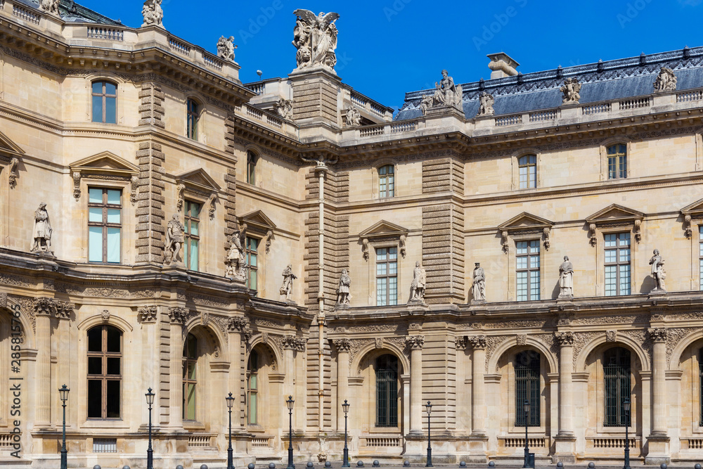 Details of the facade of the Louvre, Paris, France. Is the world's ...