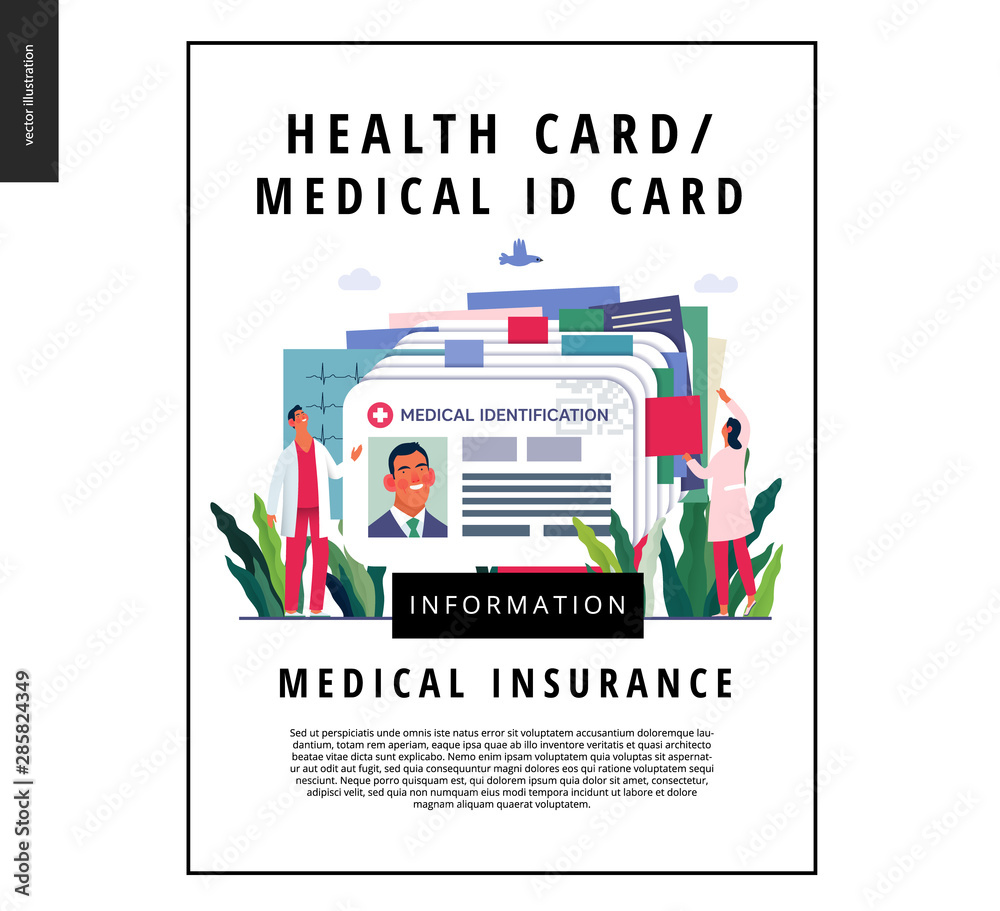 Medical insurance template- medical id card, health card -modern flat ...