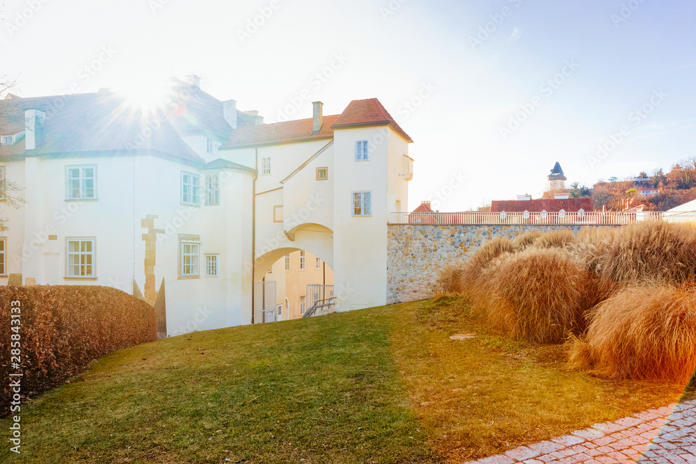 Burggarten at Grazer Burg castle complex in Old city Graz Stock Photo ...