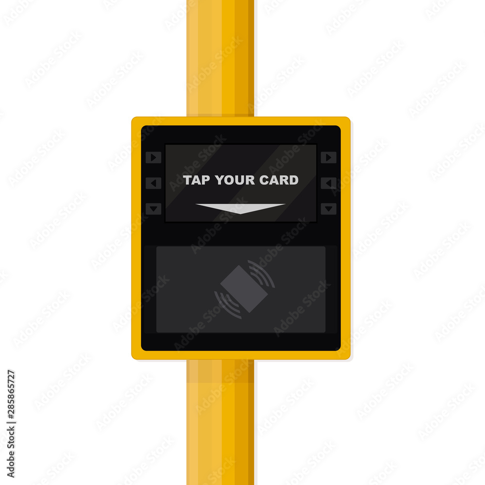 Airport, metro, bus, subway ticket validator isolated on white ...