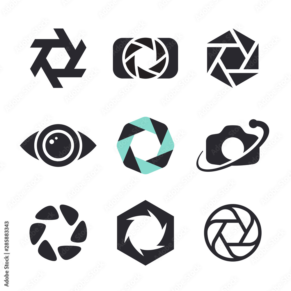 Photographer logo design elements, photography and photo camera icon ...