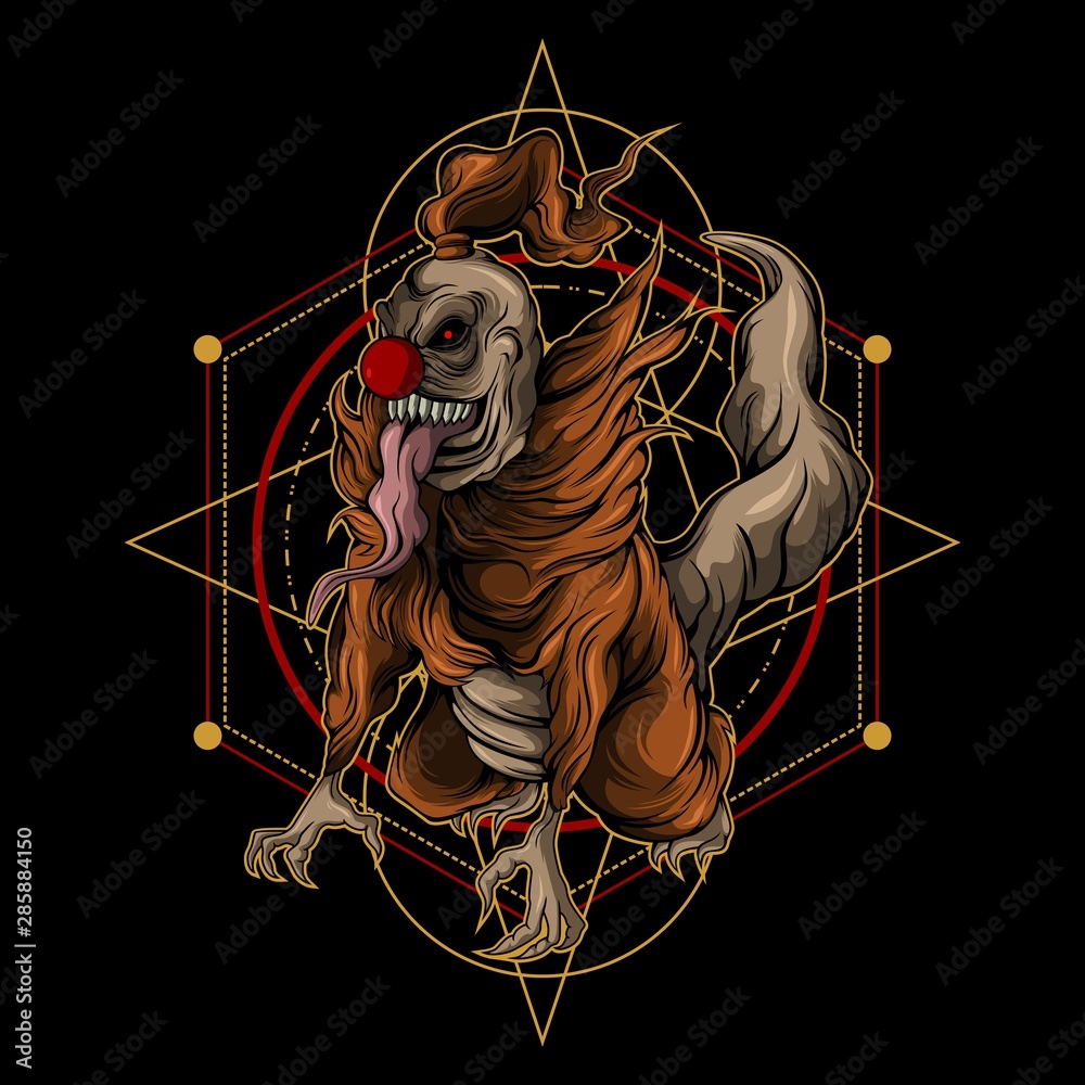 mutant clown sacred geometry illustration Stock Vector | Adobe Stock