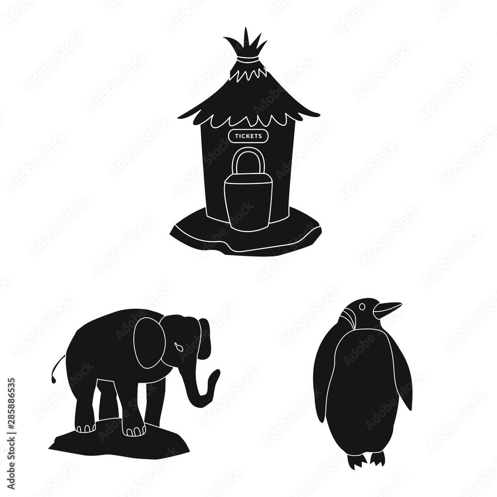Vector illustration of fauna and entertainment symbol. Collection of ...