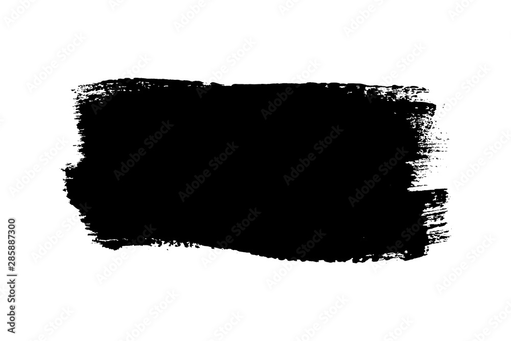 Brush stroke isolated on white background. Black paint brush. Grunge ...