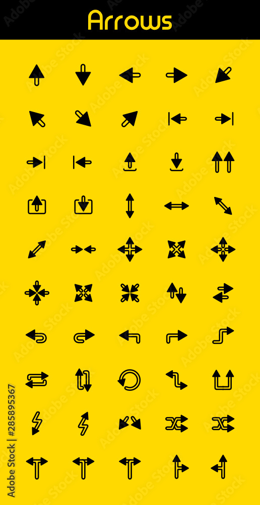 Arrows icon packs. Vector file, editable outline. Stock Vector | Adobe ...