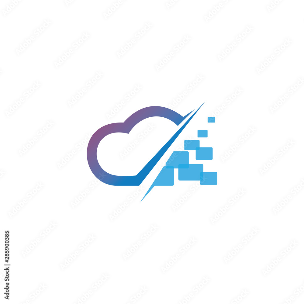 Cloud Technology Template design in illustrator Stock Vector | Adobe Stock