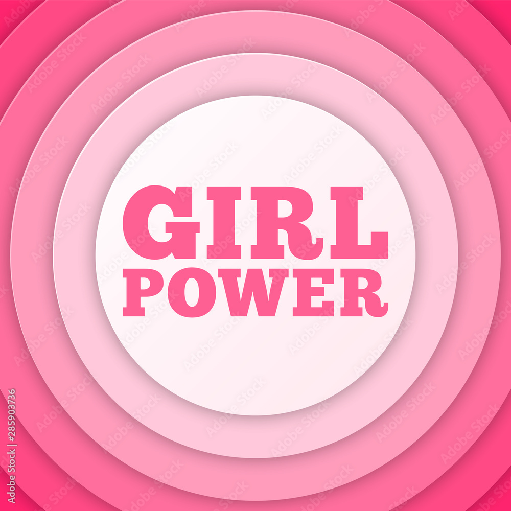 Girl Power text. Feminism, Women's rights movement. Slogan for girls ...