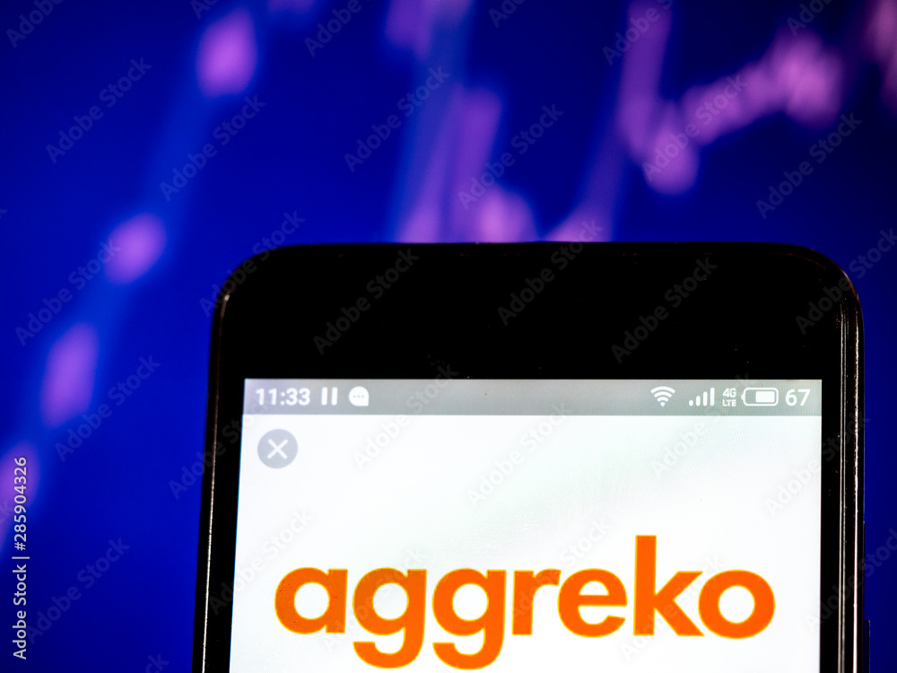 Kiev, Ukraine, February 2019, illustrative editorial. Aggreko plc logo ...