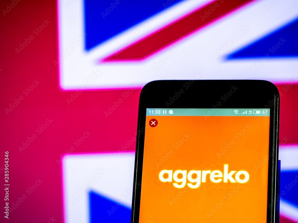 Kiev, Ukraine, February 2019, illustrative editorial. Aggreko plc logo ...