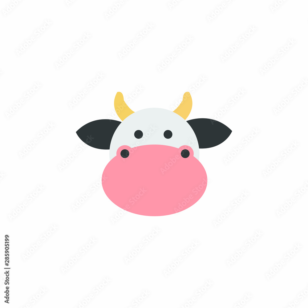 Avatar of a cow on a white background, cartoon cow logo vector mascot ...