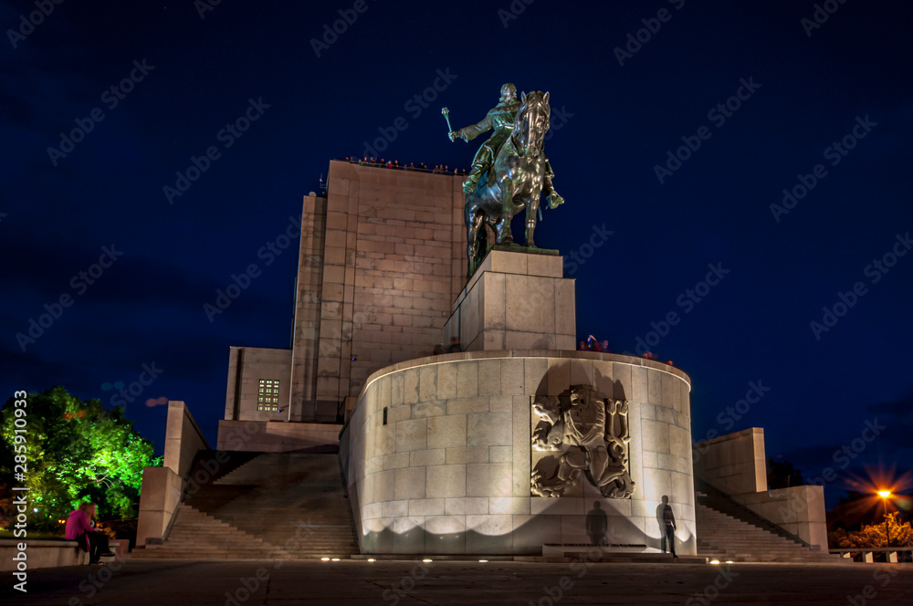 Equestrian statue of Jan Zizka from sculptor Bohumil Kafka at the top ...