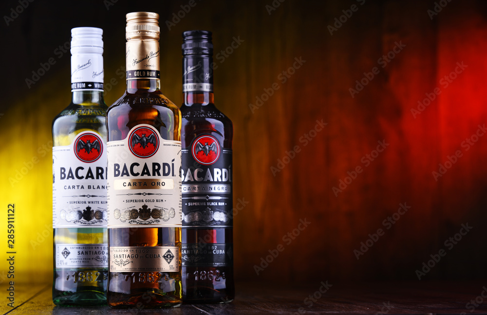 Bottles of Bacardi rum Stock Photo | Adobe Stock