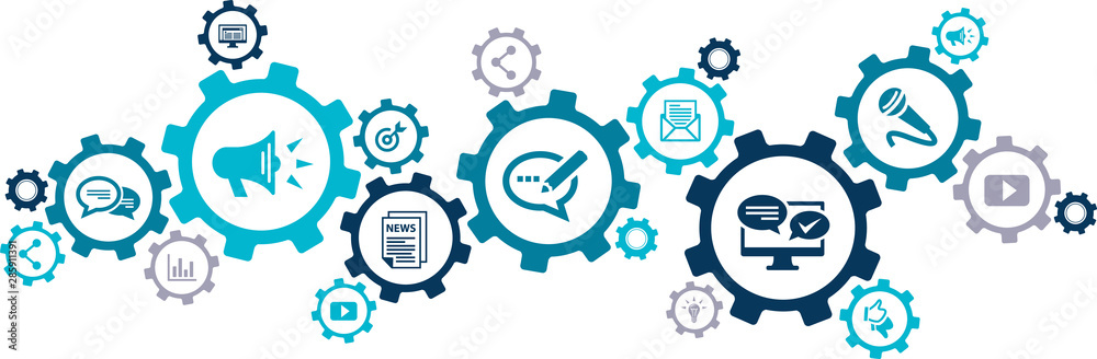 public relations icon concept: pr / media relations / marketing ...