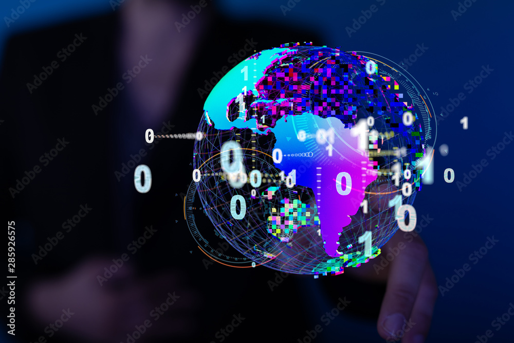Global network connection. World map point and line composition concept ...