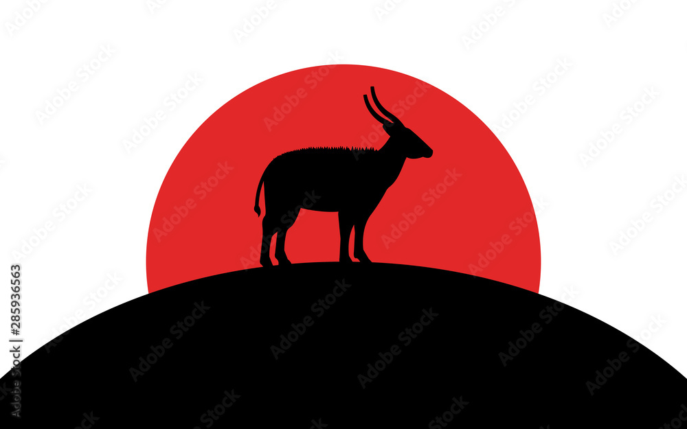 Bongo antelope icon, african animal, silhouette art image, vector ...