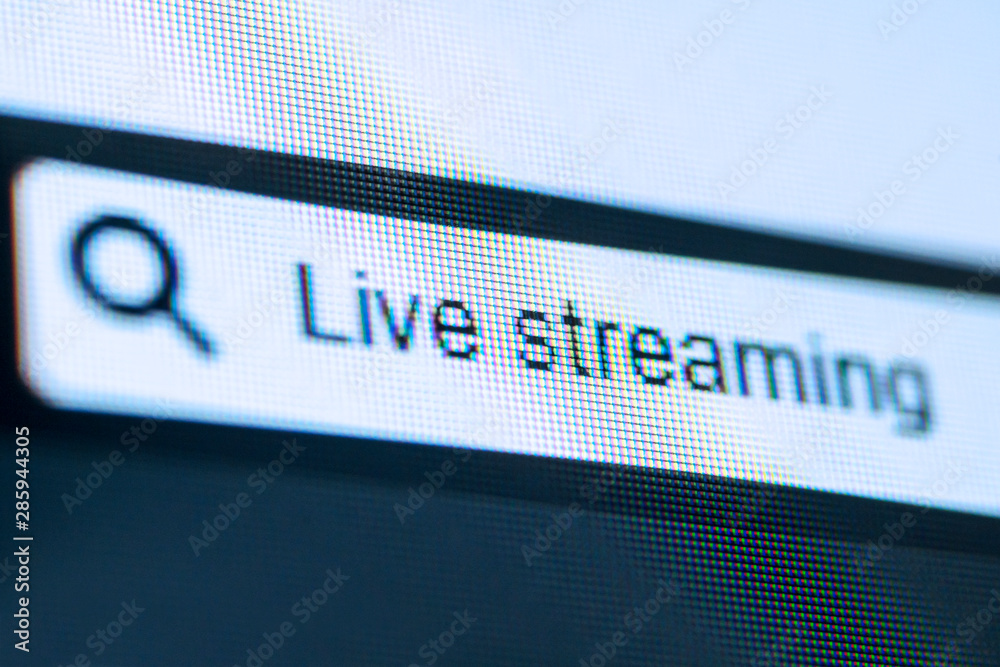 Live Streaming text on the browser tab Stock Photo | Adobe Stock
