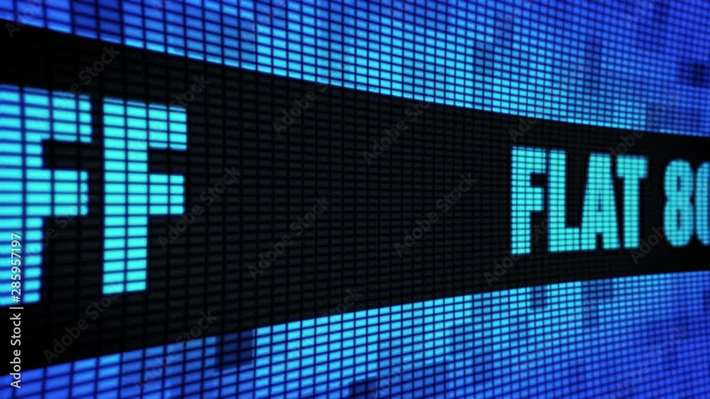 Flat 80% Percent Off Side Text Scrolling on Light Blue Digital LED ...