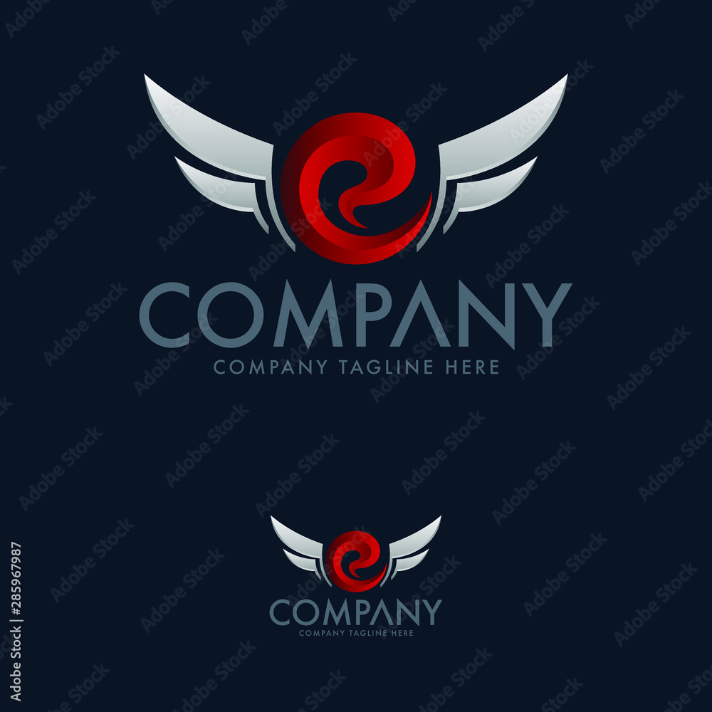 Letter E Wing Logo Design Stock Vector | Adobe Stock