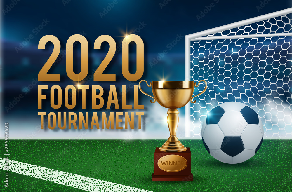 vector illustration of a football cup 2020. design of a stylish ...