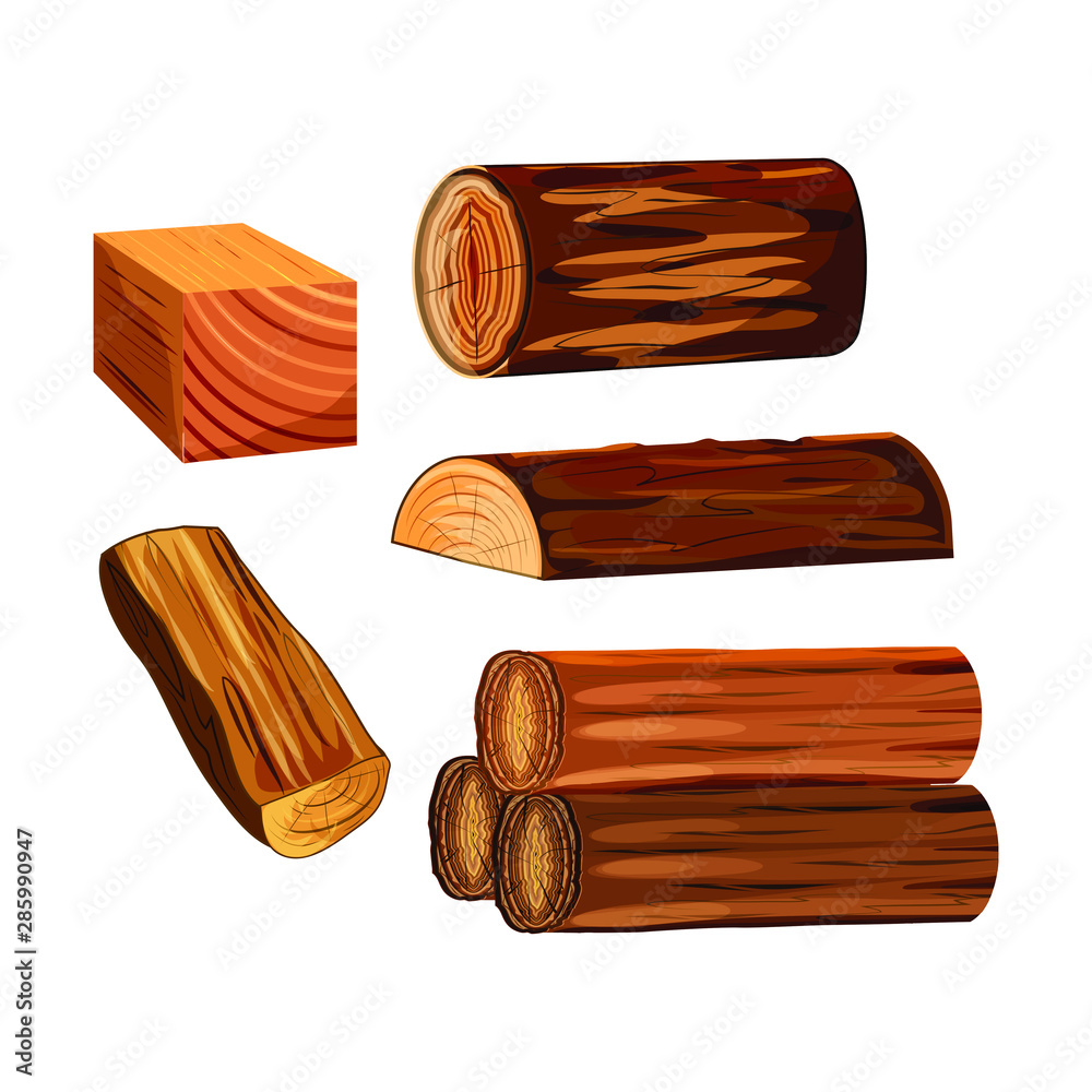 Big old stumps.Wood industry raw materials.Vector illustration in ...