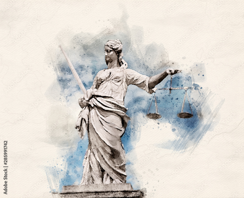 Watercolor Lady Justice Stock Illustration | Adobe Stock