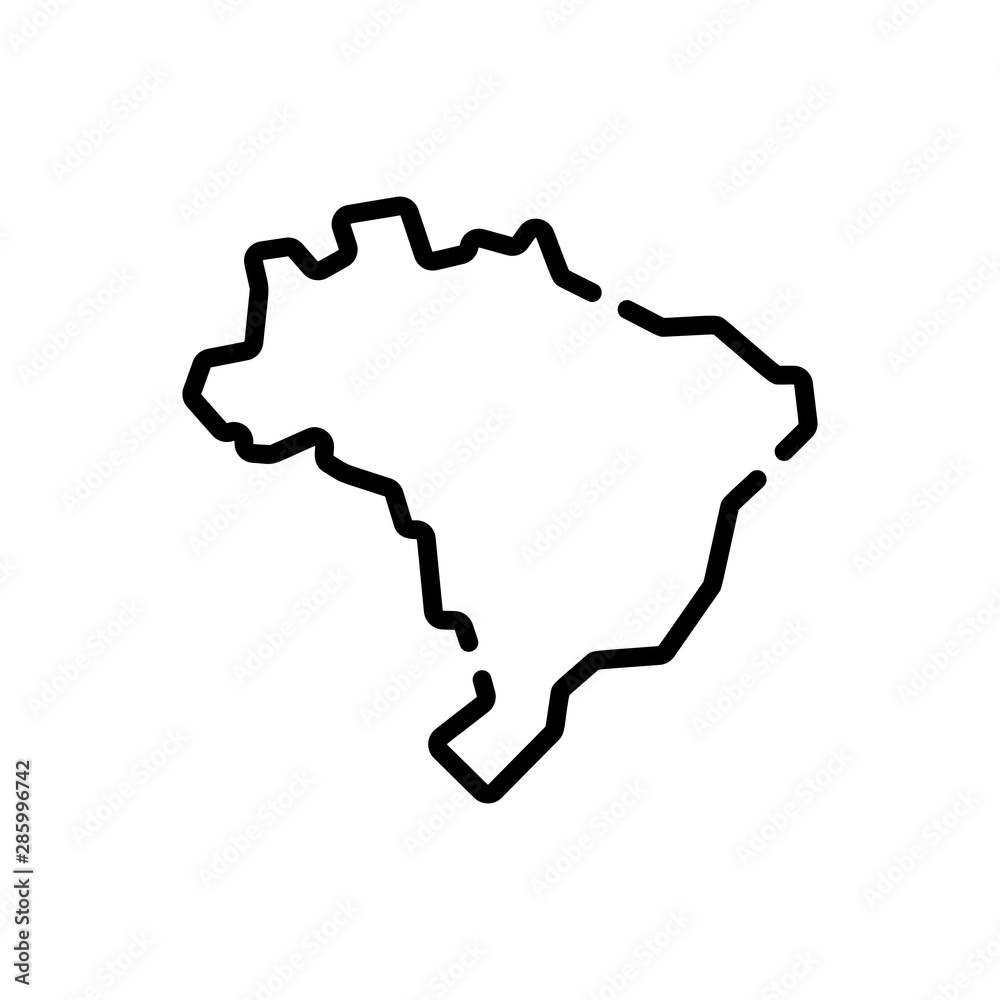 Brazil map outline symbol Stock Illustration | Adobe Stock