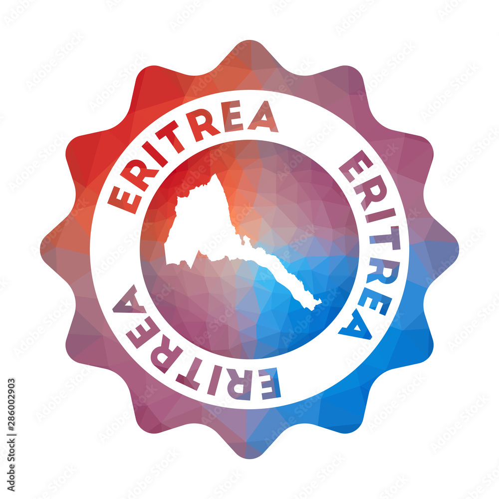 Eritrea low poly logo. Colorful gradient travel logo of the country in ...