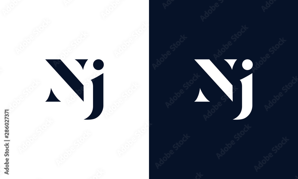 Abstract letter NJ logo. This logo icon incorporate with abstract shape ...