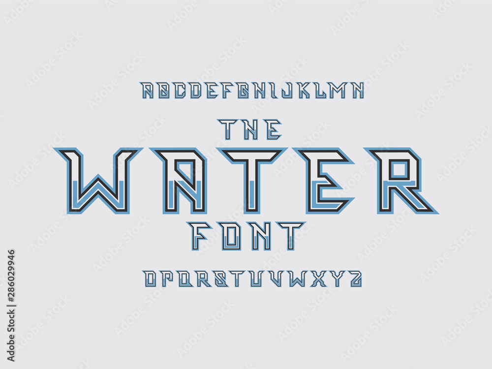 Water font Vector alphabet Stock Vector | Adobe Stock