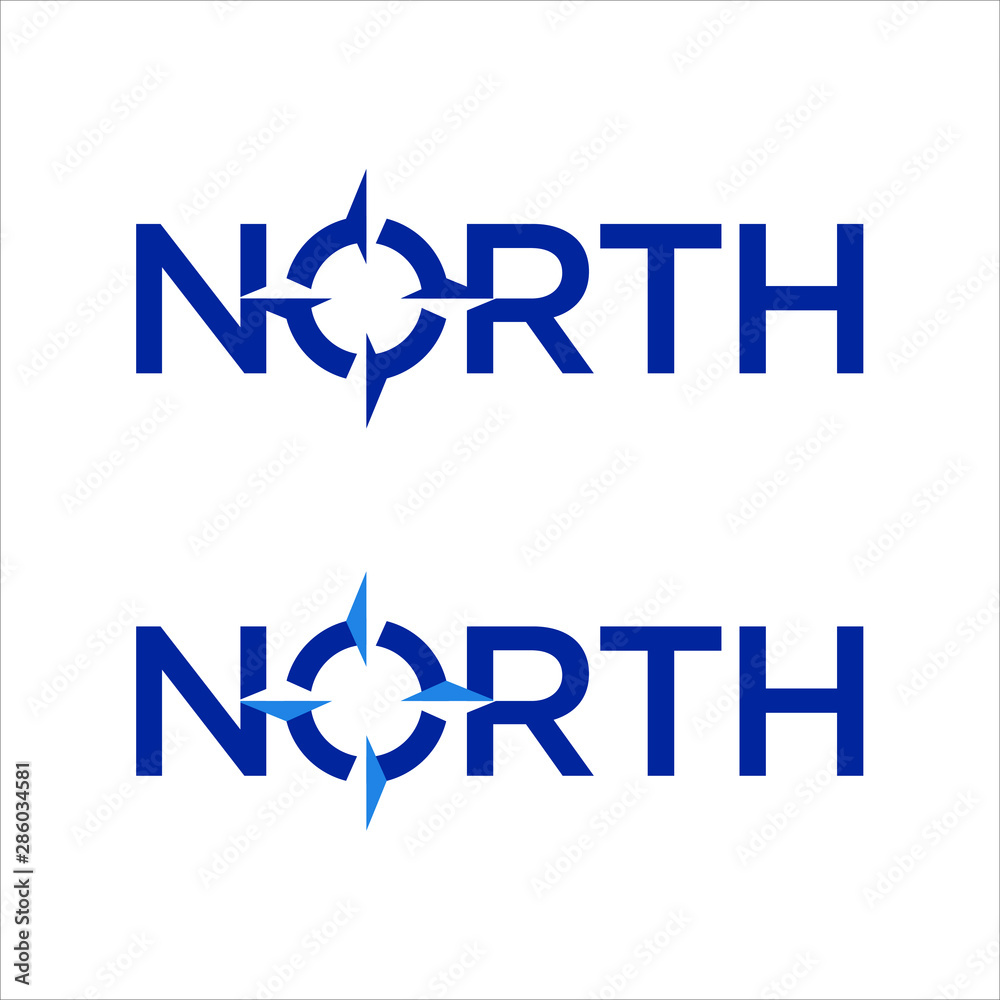 North and Compass vector logo. Stock Vector | Adobe Stock