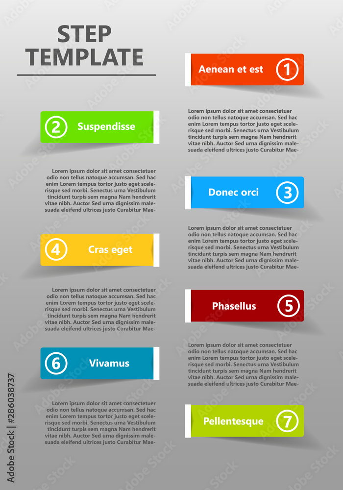 Seven color steps template with place for your text - Vector Stock ...