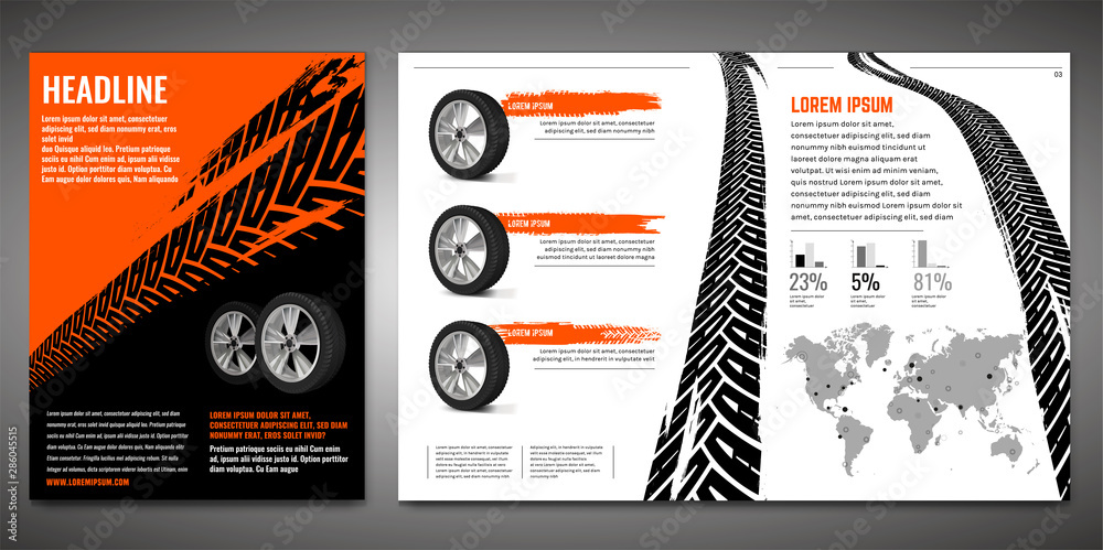 Tire Brochure Template Stock Vector | Adobe Stock