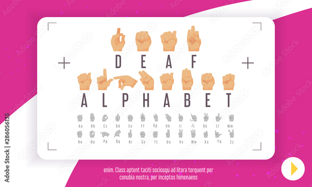 Deaf Alphabet Poster Stock Vector | Adobe Stock
