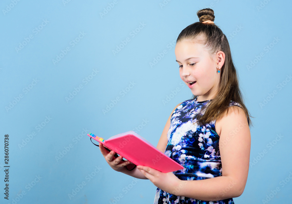 Keeping secrets here. Keeping her secrets in diary. Child cute girl ...