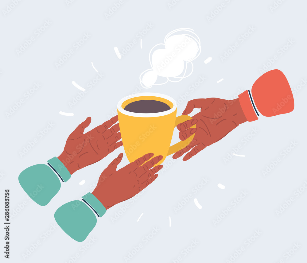 Cartoon vector illustration of hands of help. Stock Vector | Adobe Stock