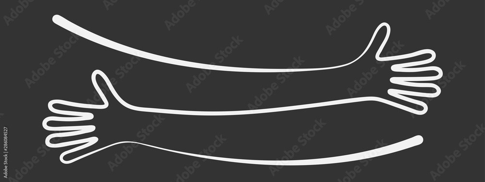 Simple line creating hug drawing. Vector illustration Stock Vector ...